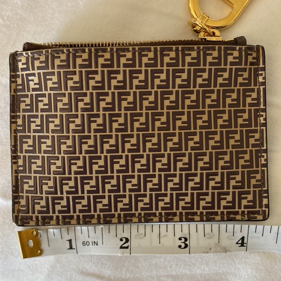 Fendi | Accessories | Authentic Fendi Brown Embossed Leather Coin Purse ...